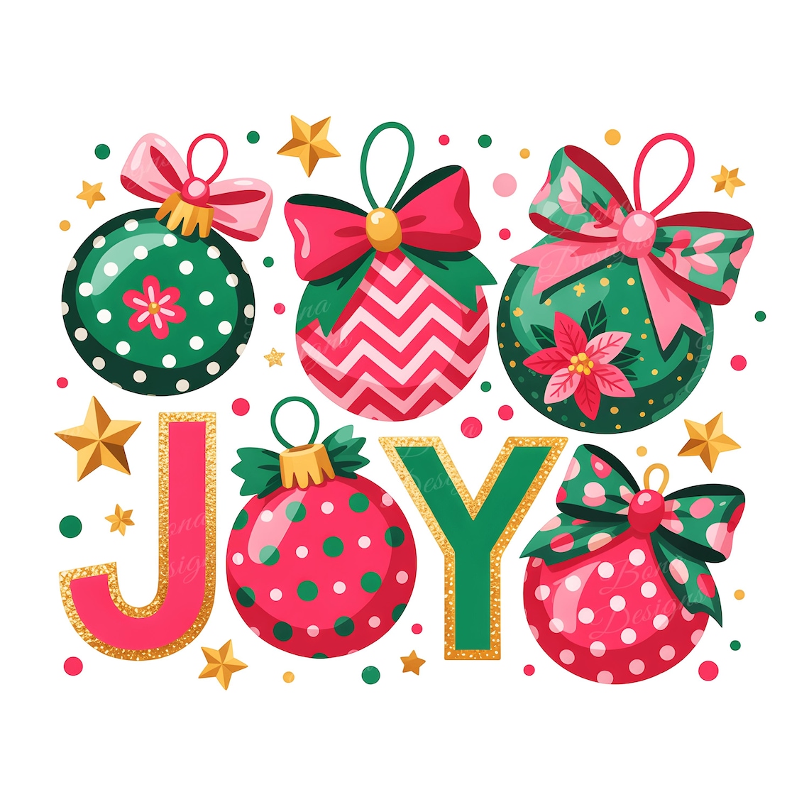Christmas Ornaments Clipart, Christmas Joy Design (digital Download) - Etsy