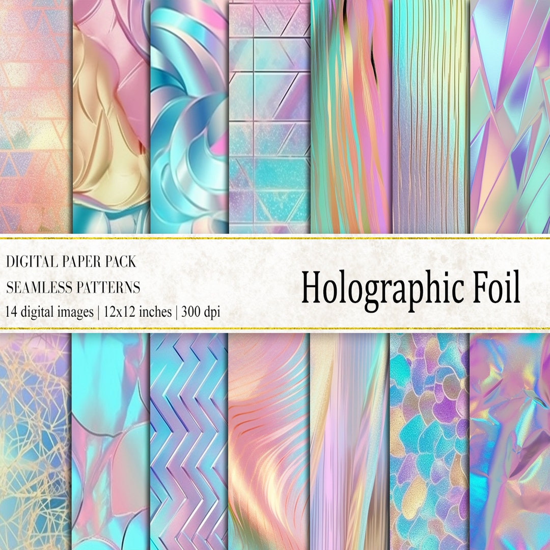 Holographic Foil Digital Papers, Holographic Foil Seamless Pattern ...