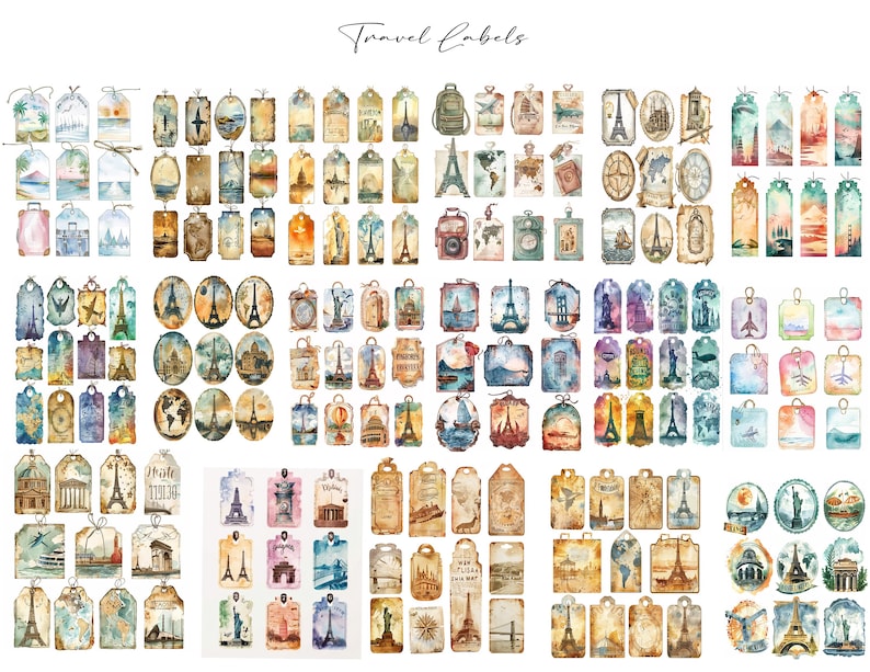 Travel Junk Journal Kit, Vintage Travel Digital Papers, Vintage Travel ...