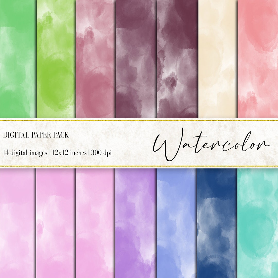 Watercolor Digital Papers, Watercolor Background, Watercolor Textures ...