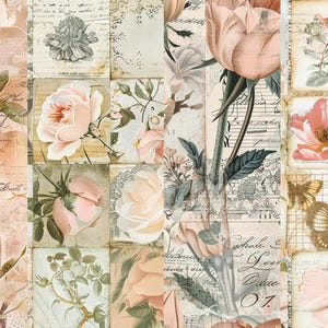 Vintage Digital Paper, Cottagecore Floral Digital Papers, Floral ...