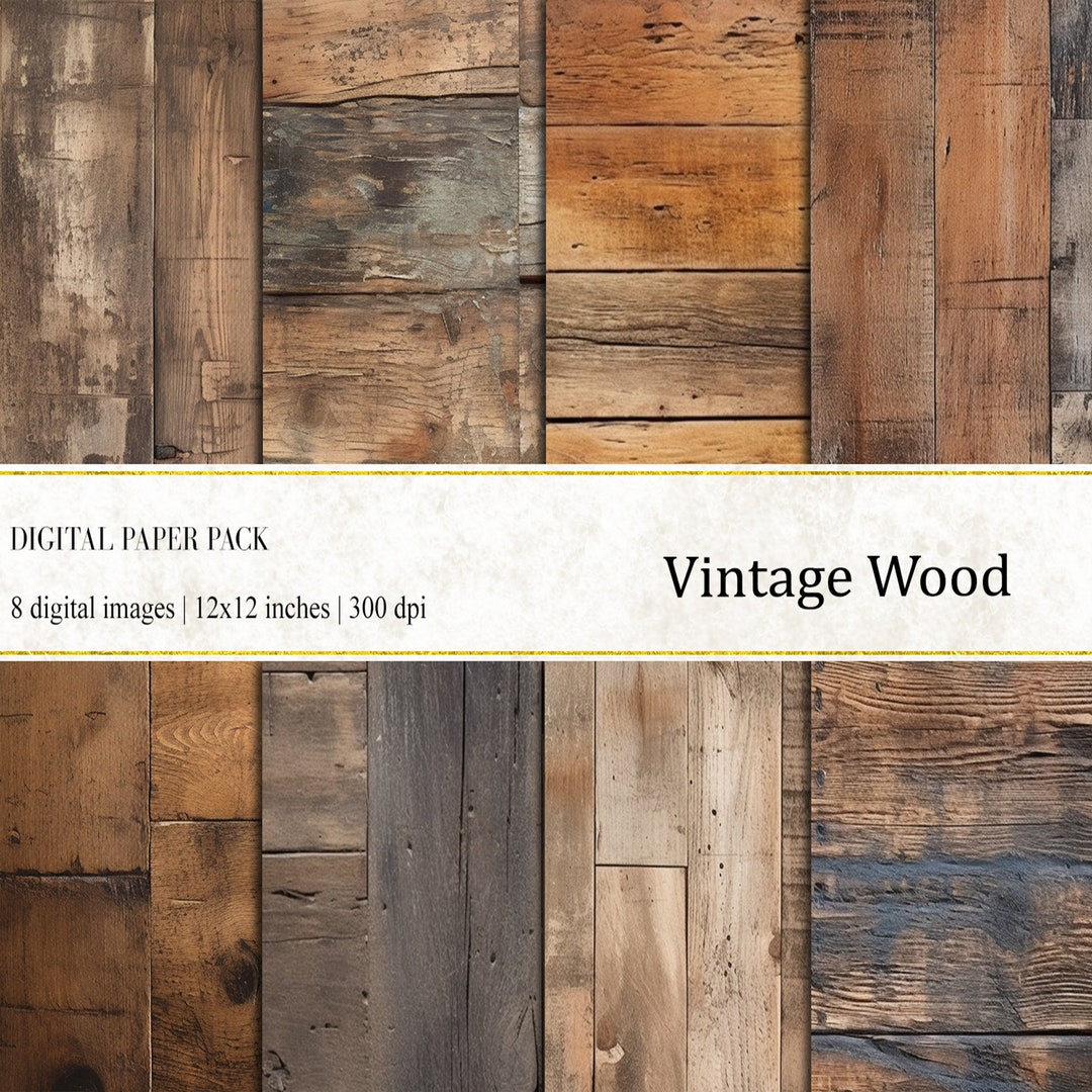 Vintage Wood Digital Papers, Wood Background, Wood Papers, Rustic Wood ...