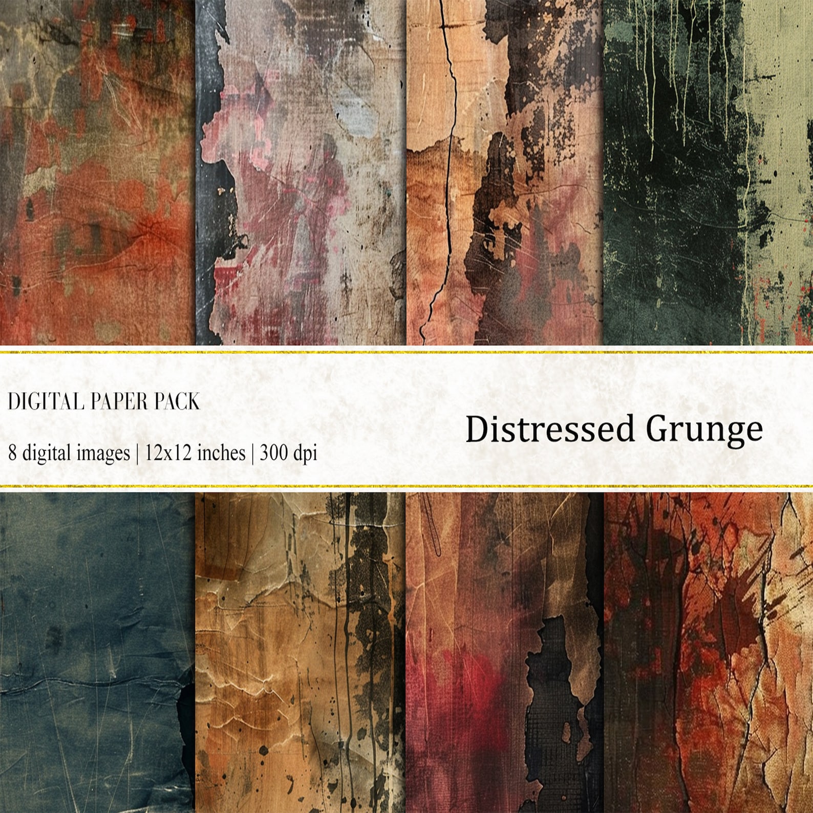 Grunge Digital Paper, Grunge Journal Texture, Distressed Texture ...