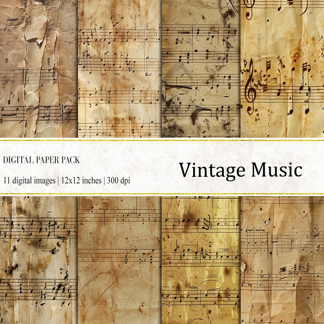 Vintage Sheet Music Digital Paper Pack (12x12 Inches) - Etsy
