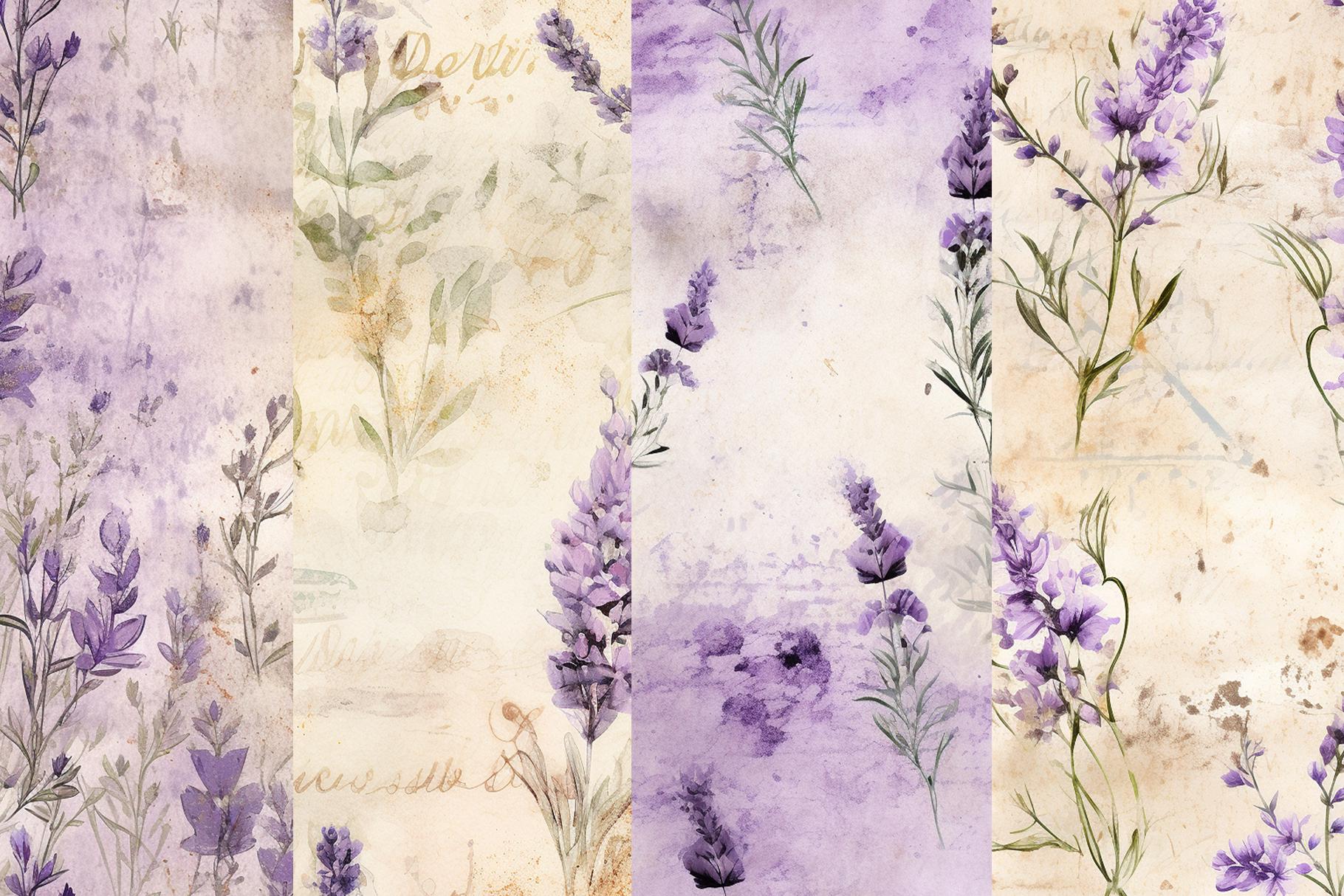 Vintage Lavender Floral Digital Paper: Scrapbook Backgrounds (digital ...