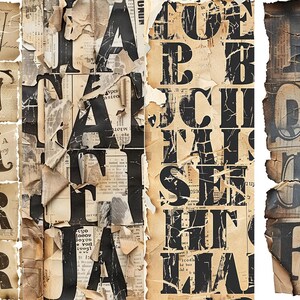 Grunge Newspaper Letters Digital Paper Pack (instant Download) - Etsy