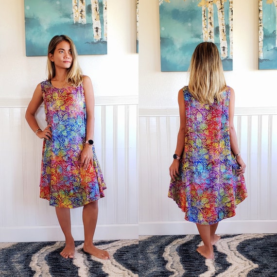 Short Batik Umbrella Sundress With Pockets One Size Fits S-XL - Etsy