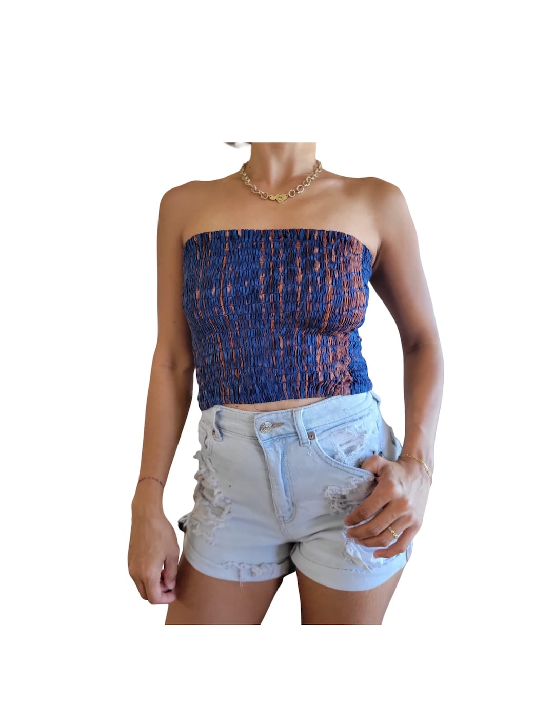 Tie Dye Boho Tube Top Bandeau Crop Top Resort Beach Wear One Size Fits ...