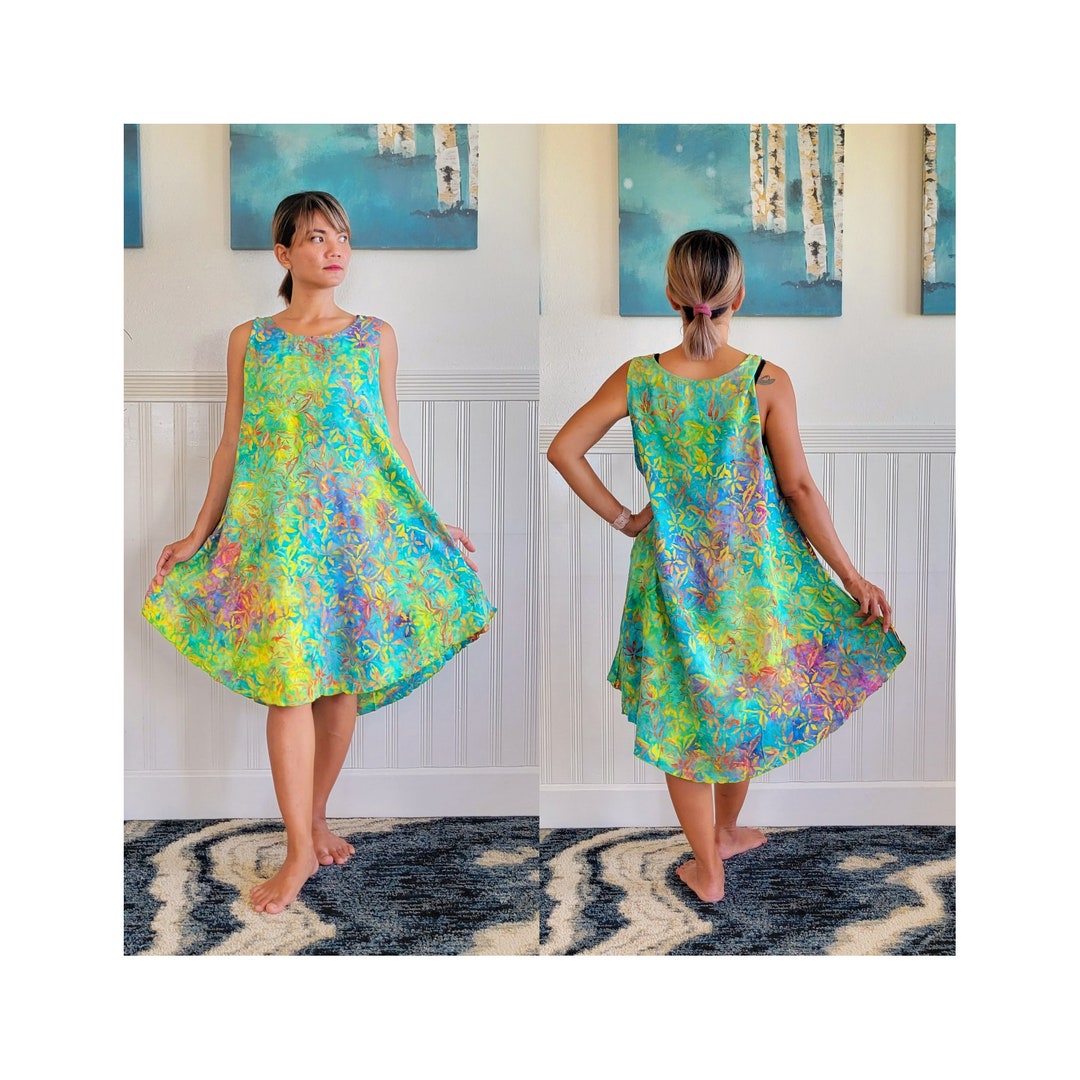 Short Batik Umbrella Sundress With Pockets One Size Fits S-XL - Etsy