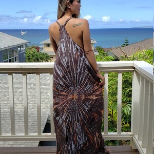 Long Boho Maxi Bamboo Racerback Tie Dye Rope Strap Dress With - Etsy
