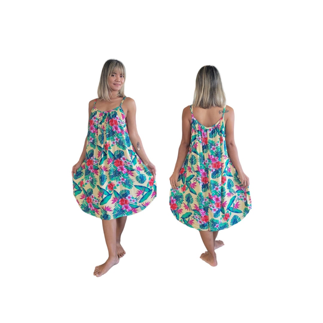 Tropical Rayon Sundress With Pockets: Swim Cover Up, One Size (S-2X) - Etsy