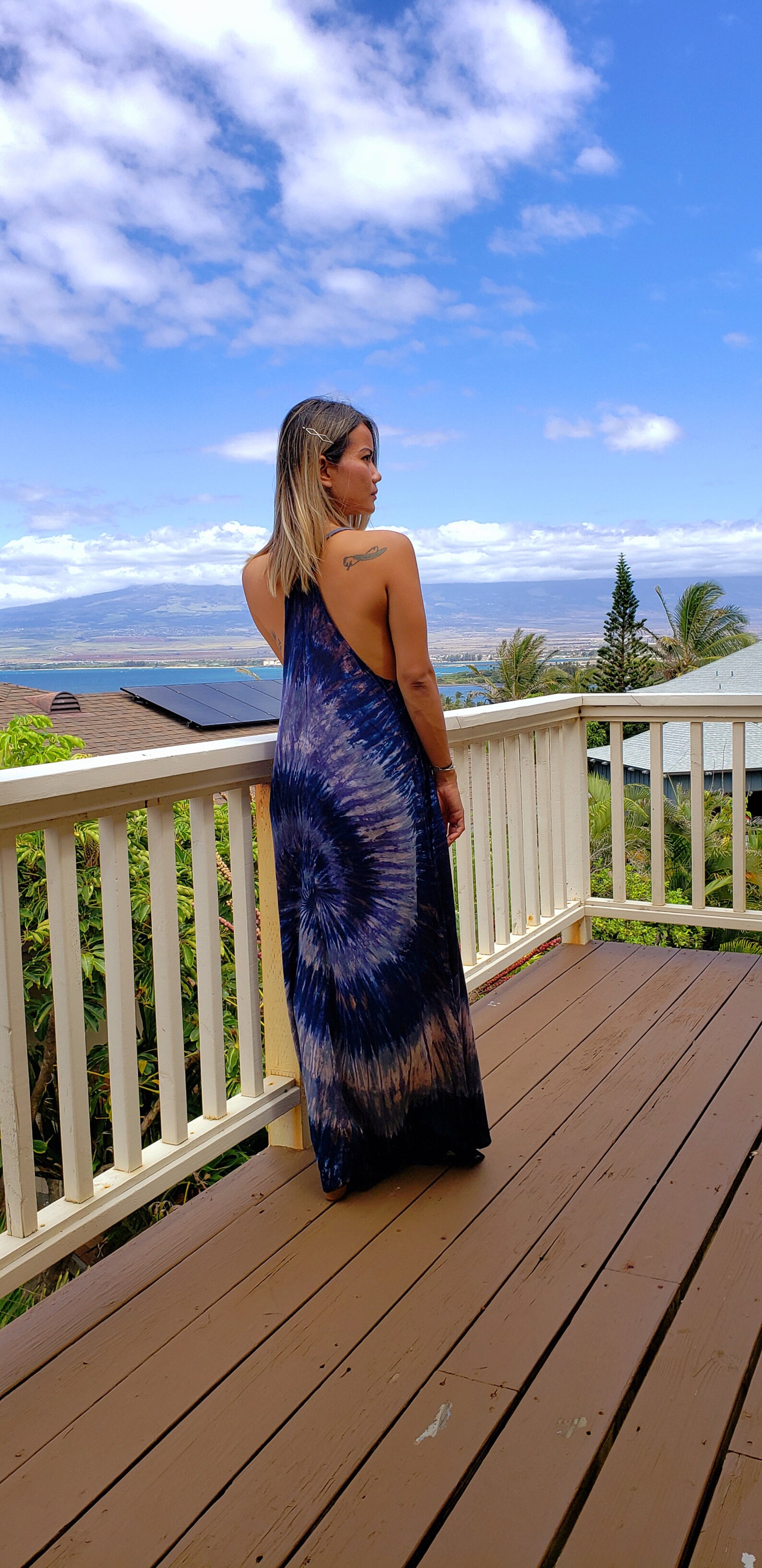 Long Boho Maxi Bamboo Racerback Tie Dye Rope Strap Dress With - Etsy