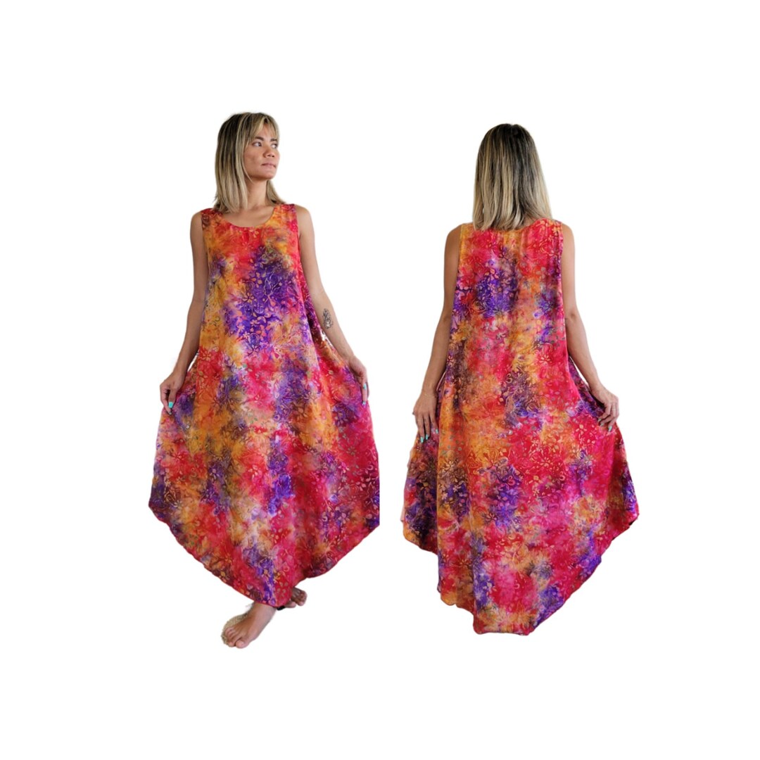 Long Batik Umbrella Sundress With Pockets One Size Fits S-XL - Etsy