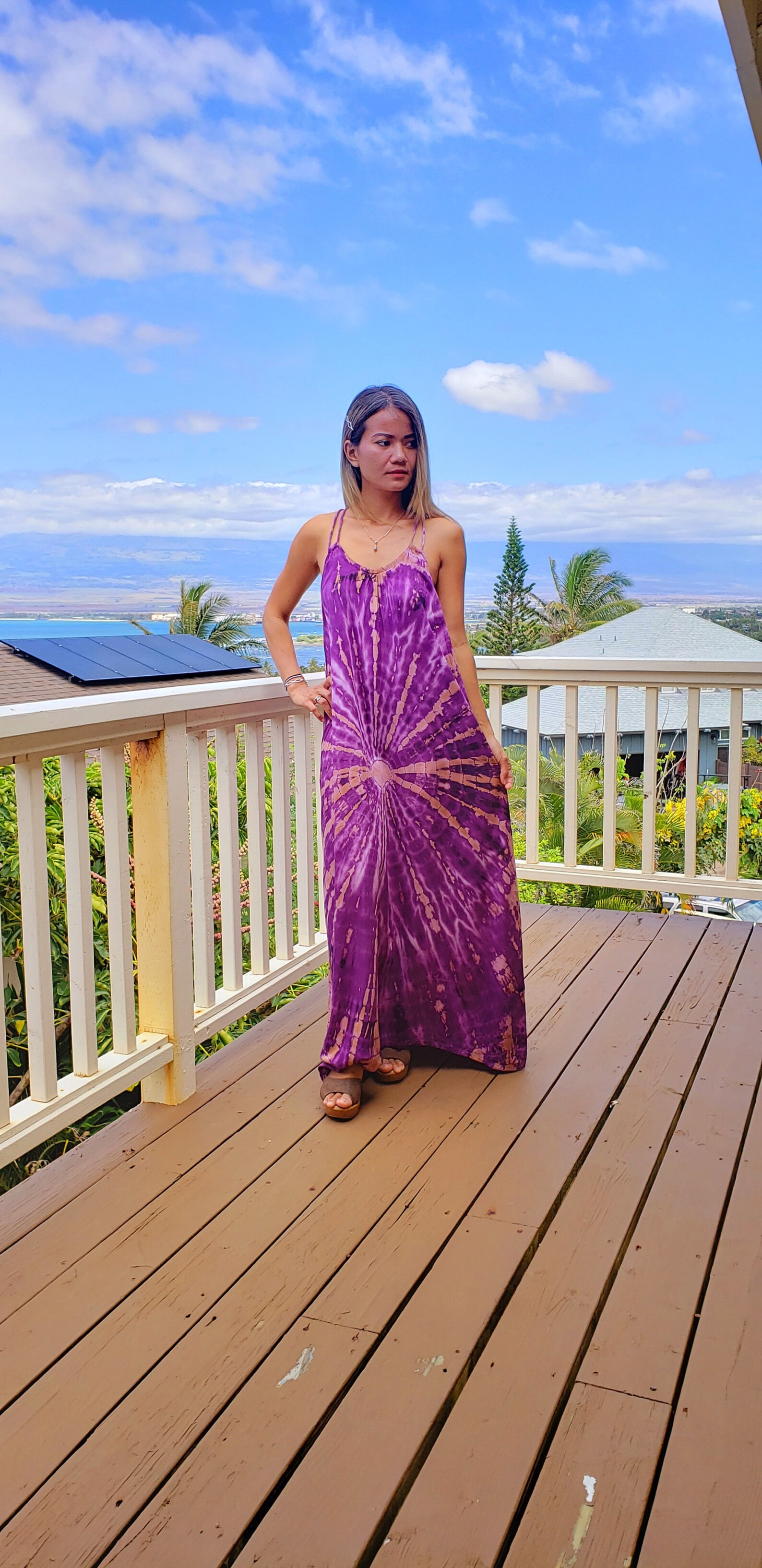 Long Boho Maxi Bamboo Racerback Tie Dye Rope Strap Dress With - Etsy