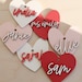 Valentine's Day Name Tags / Wooden Heart Name Tags / Wooden Name Labels ...