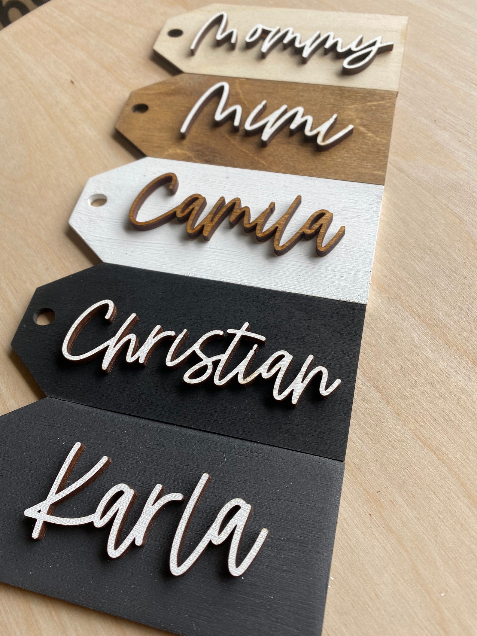 Personalized Stocking Tags | Wooden Name Tags | Christmas Labels ...