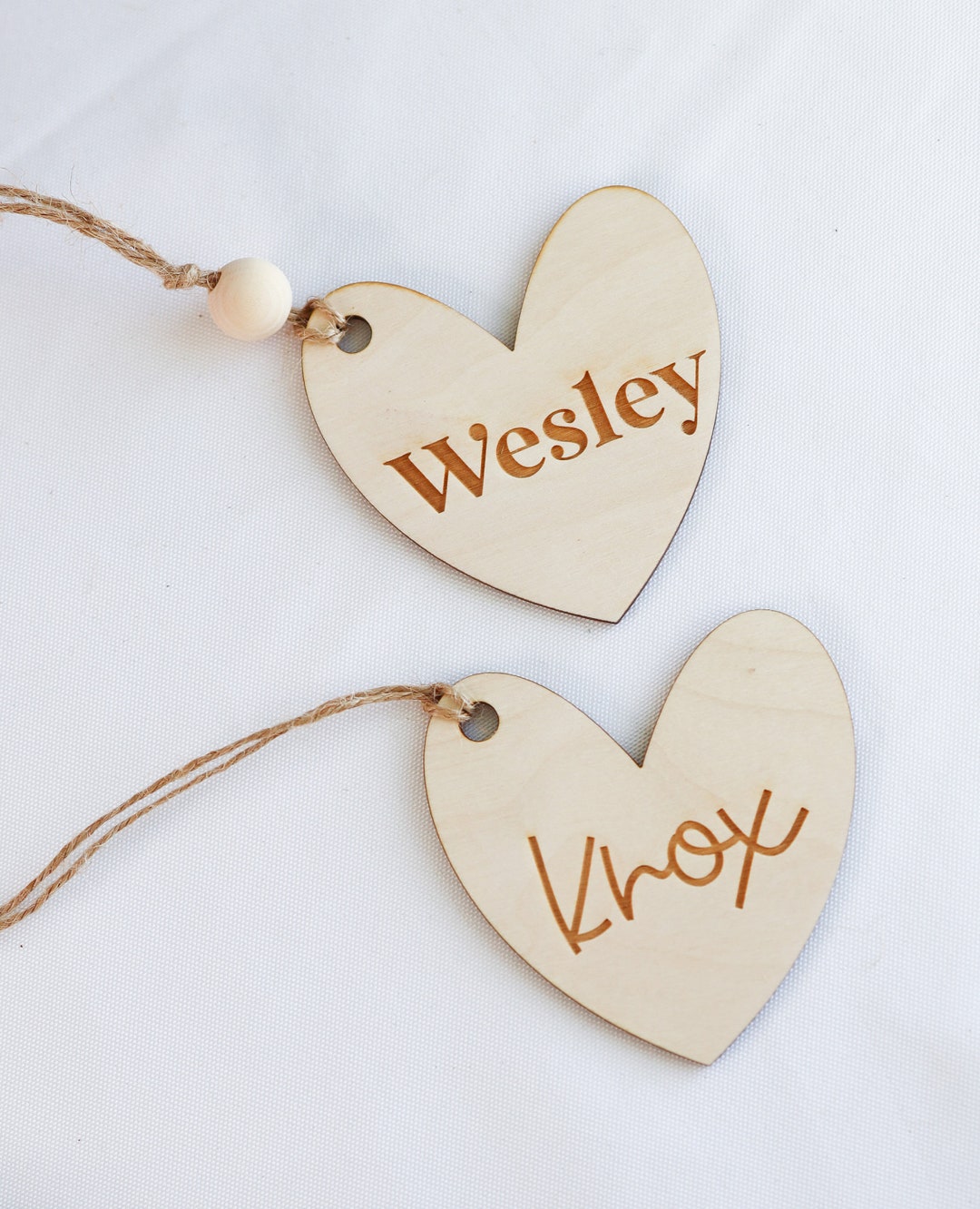 Valentine's Day Name Tags / Wooden Heart Name Tags / Wooden Name Labels ...