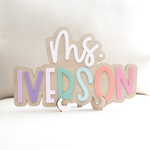 Teacher Door Sign, Personalized Desktop Teacher Sign, Teacher ...