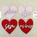 Valentine's Day Name Tags / Wooden Heart Name Tags / Wooden Name Labels ...