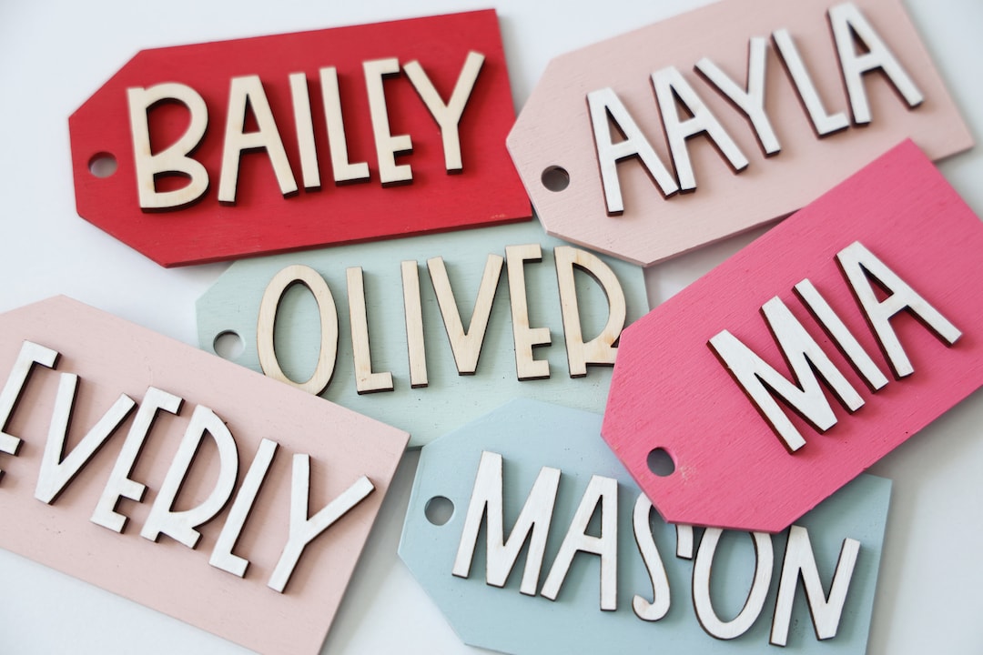 Valentine's Day Name Tags / Wooden Heart Name Tags / Wooden Name Labels ...