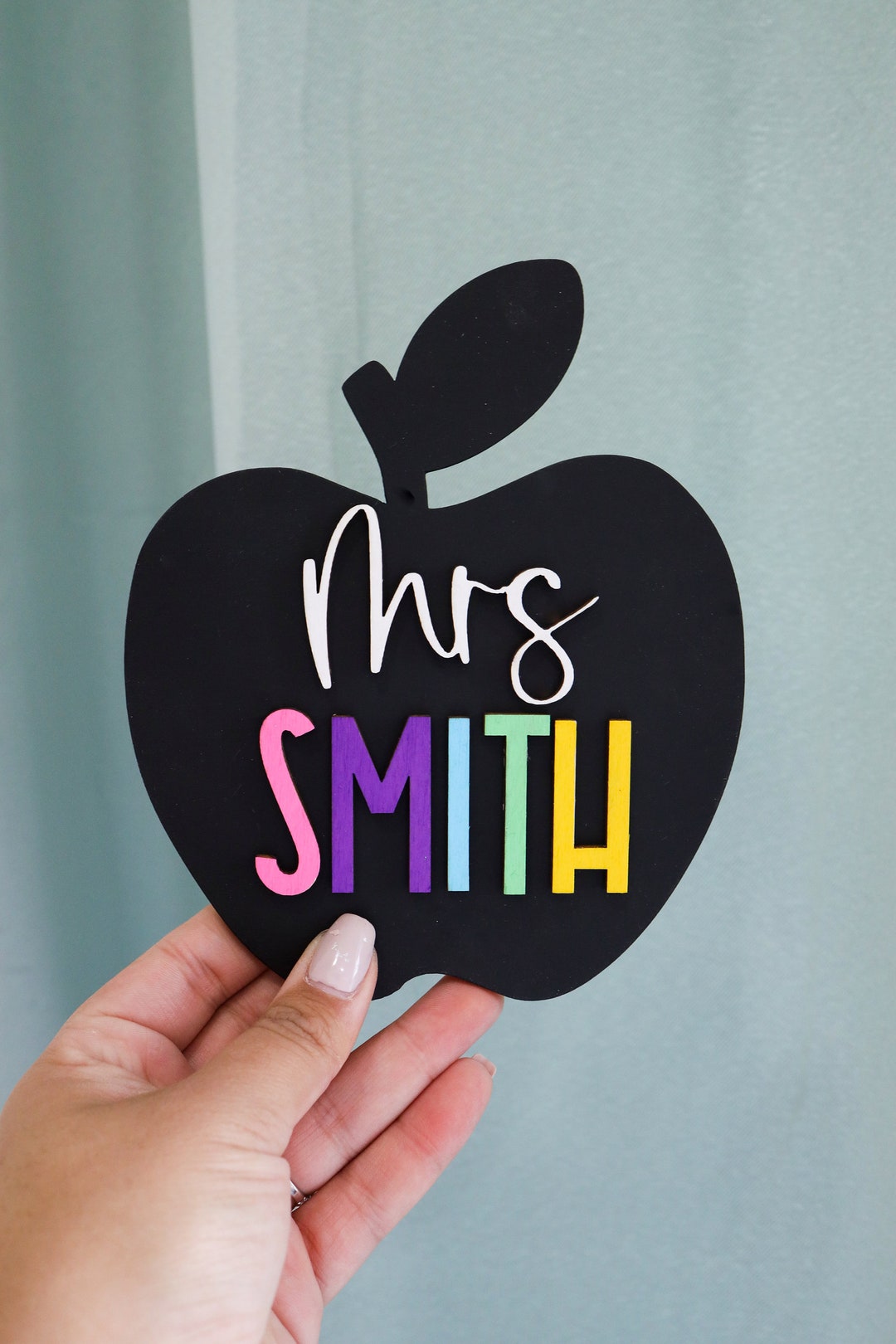 Personalized Desktop Teacher Apple Sign | Mini Apple Sign for Teachers ...