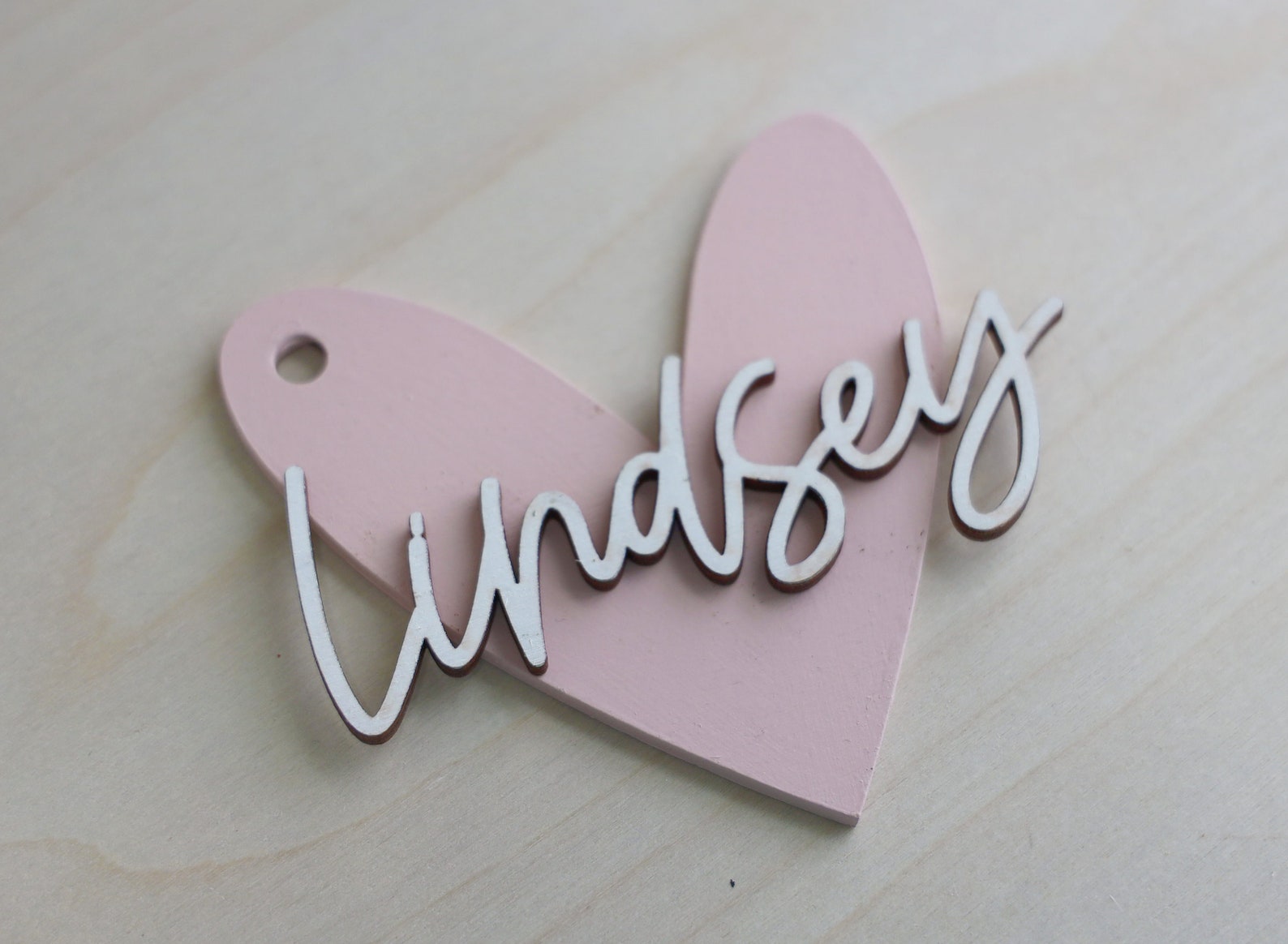 Valentine's Day Name Tags / Wooden Heart Name Tags / - Etsy