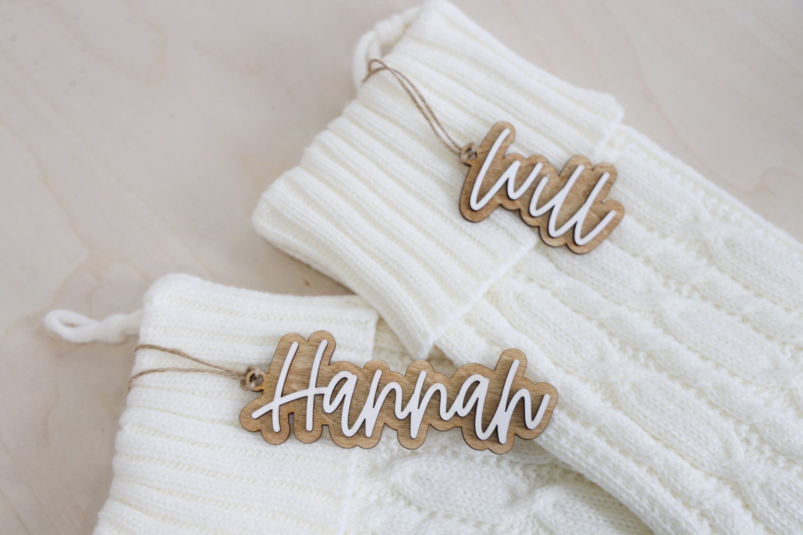 Personalized Stocking Tags Wooden Name Tags Christmas - Etsy