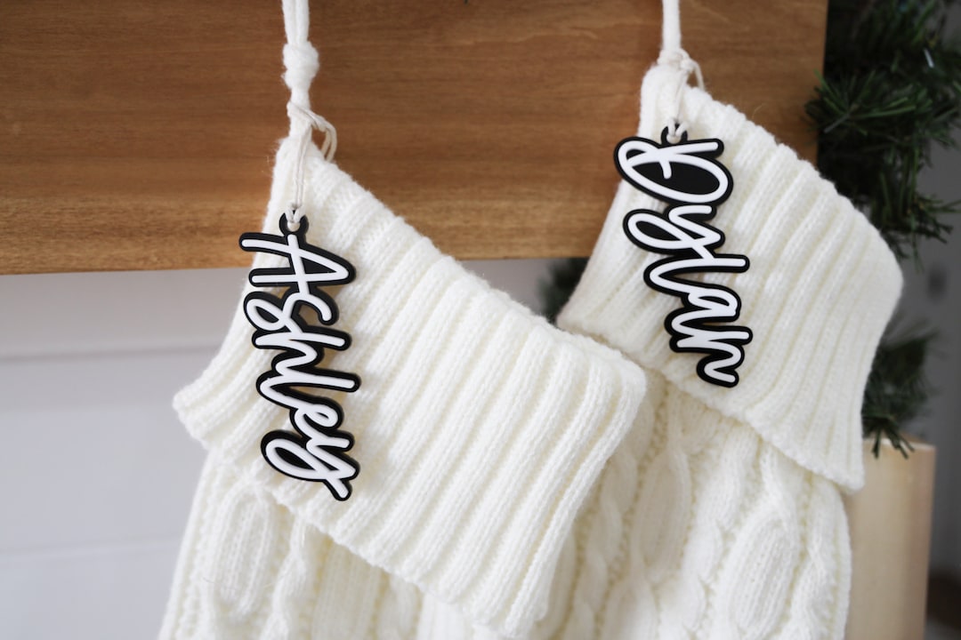 Personalized Stocking Tags | Acrylic Name Tags | Christmas Labels ...