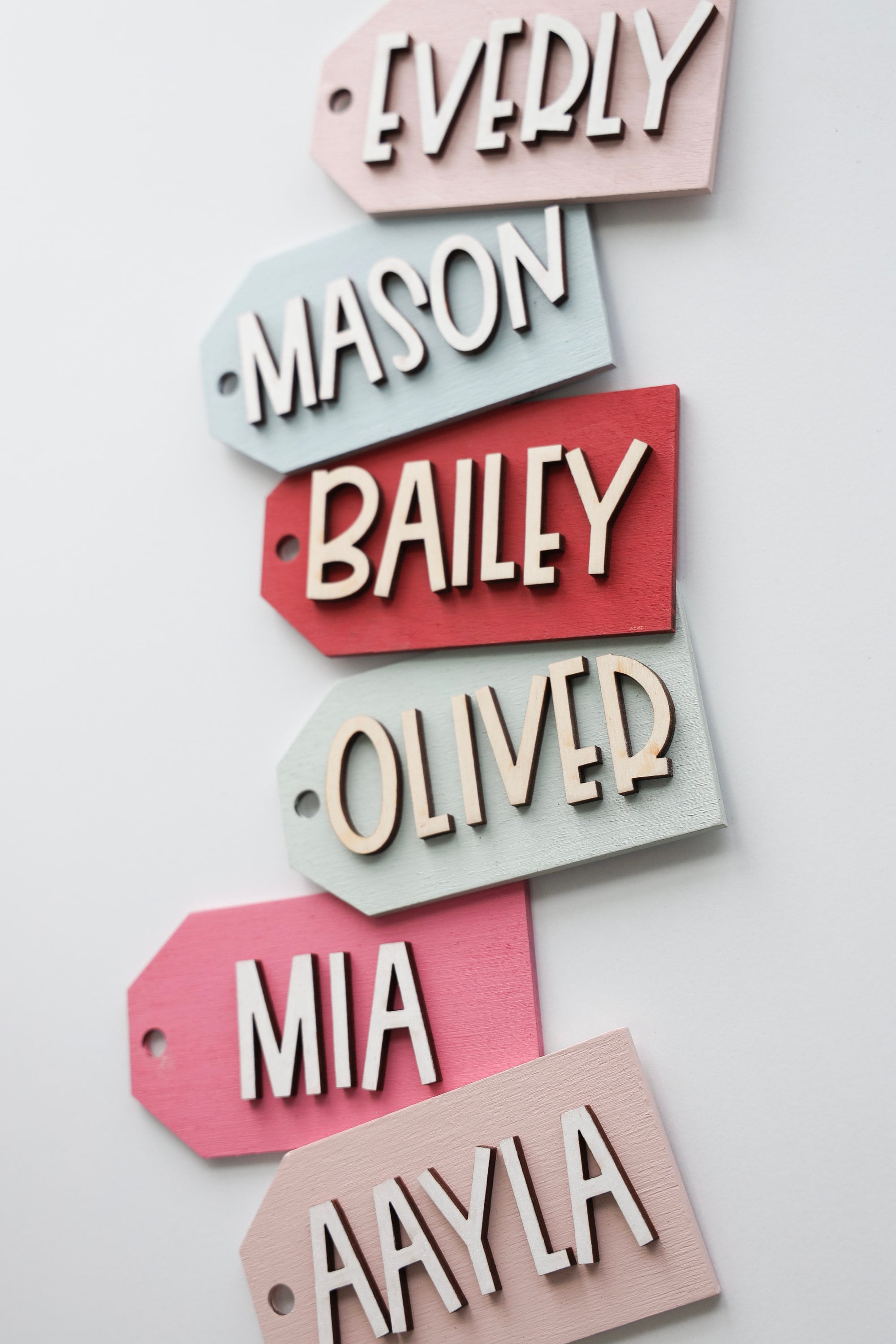 Valentine's Day Name Tags / Wooden Heart Name Tags / - Etsy