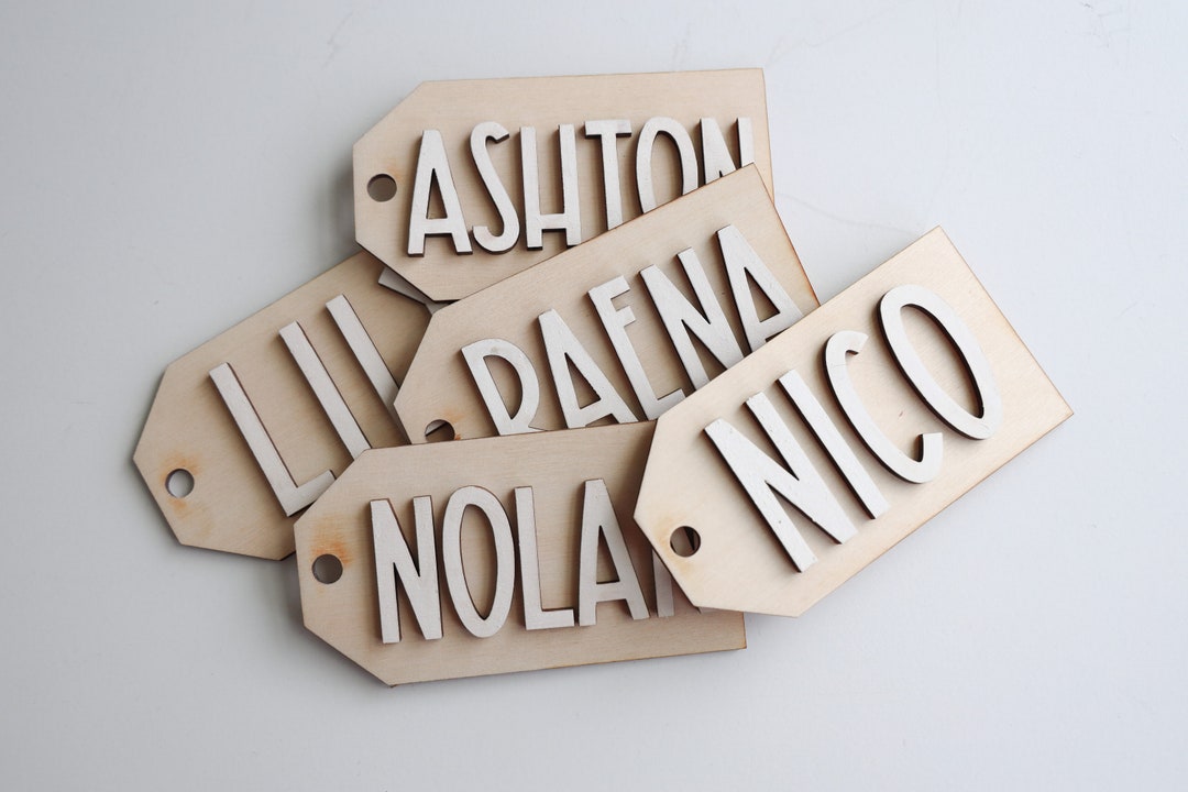 Halloween Name Tags / Wooden Pumpkin Name Tags / Wooden Name Labels ...