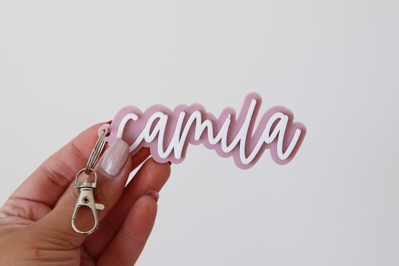 Custom Name Keychain Bag Tag| Retro Acrylic Key| Backpack Name Tag ...