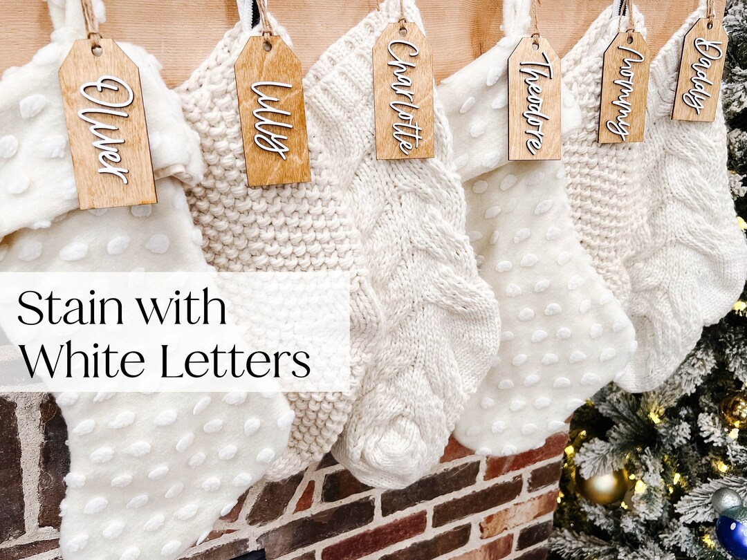 Personalized Stocking Tags | Wooden Name Tags | Christmas Labels ...