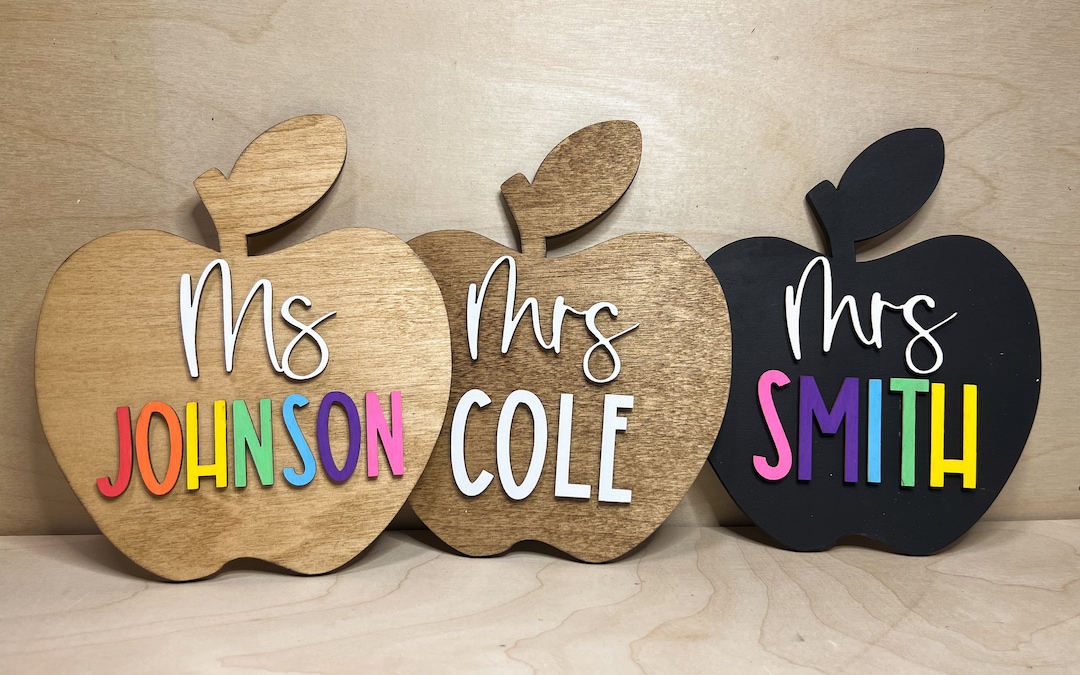 Personalized Desktop Teacher Apple Sign | Mini Apple Sign for Teachers ...