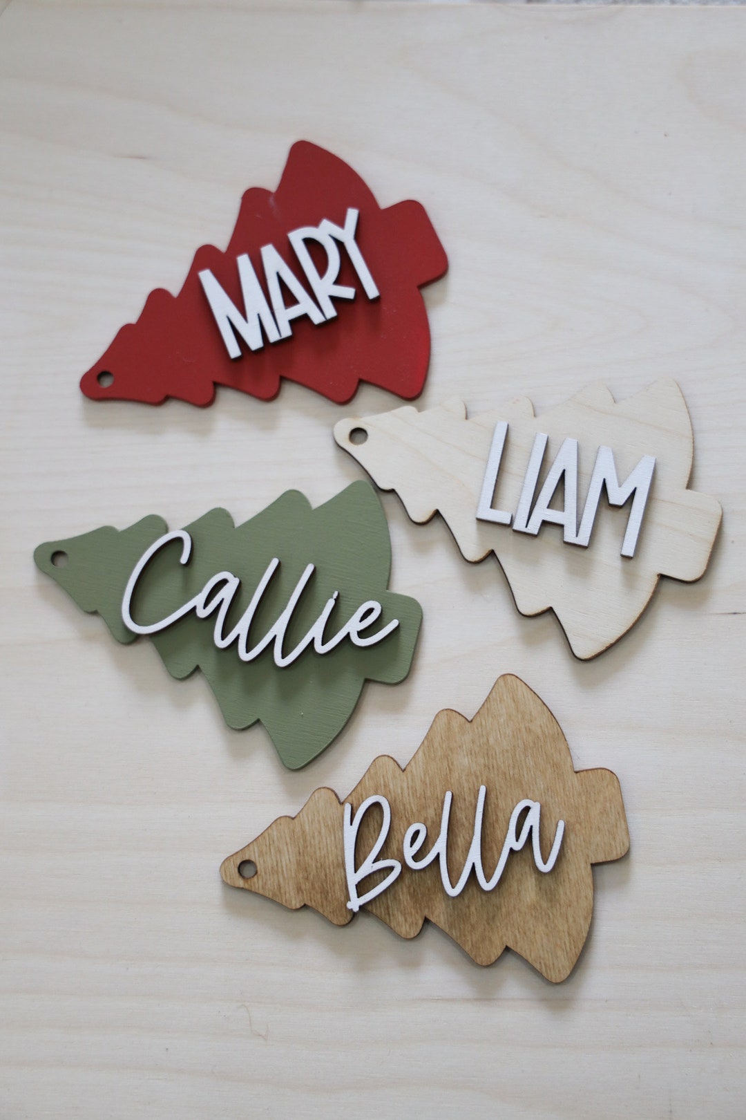 Christmas Name Tags / Wooden Christmas Name Tags / Stocking Tags ...