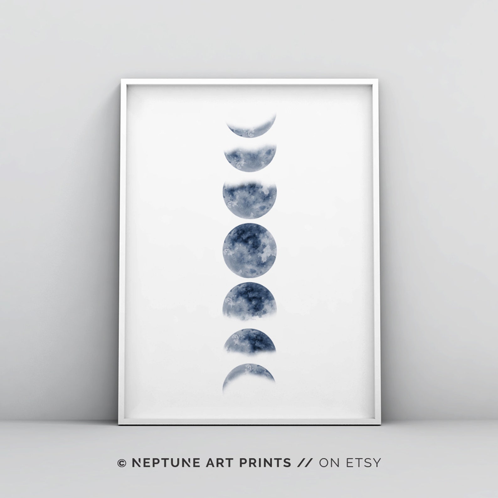 Indigo Blue Phases of the Moon Printable, Moon Phases Printable ...