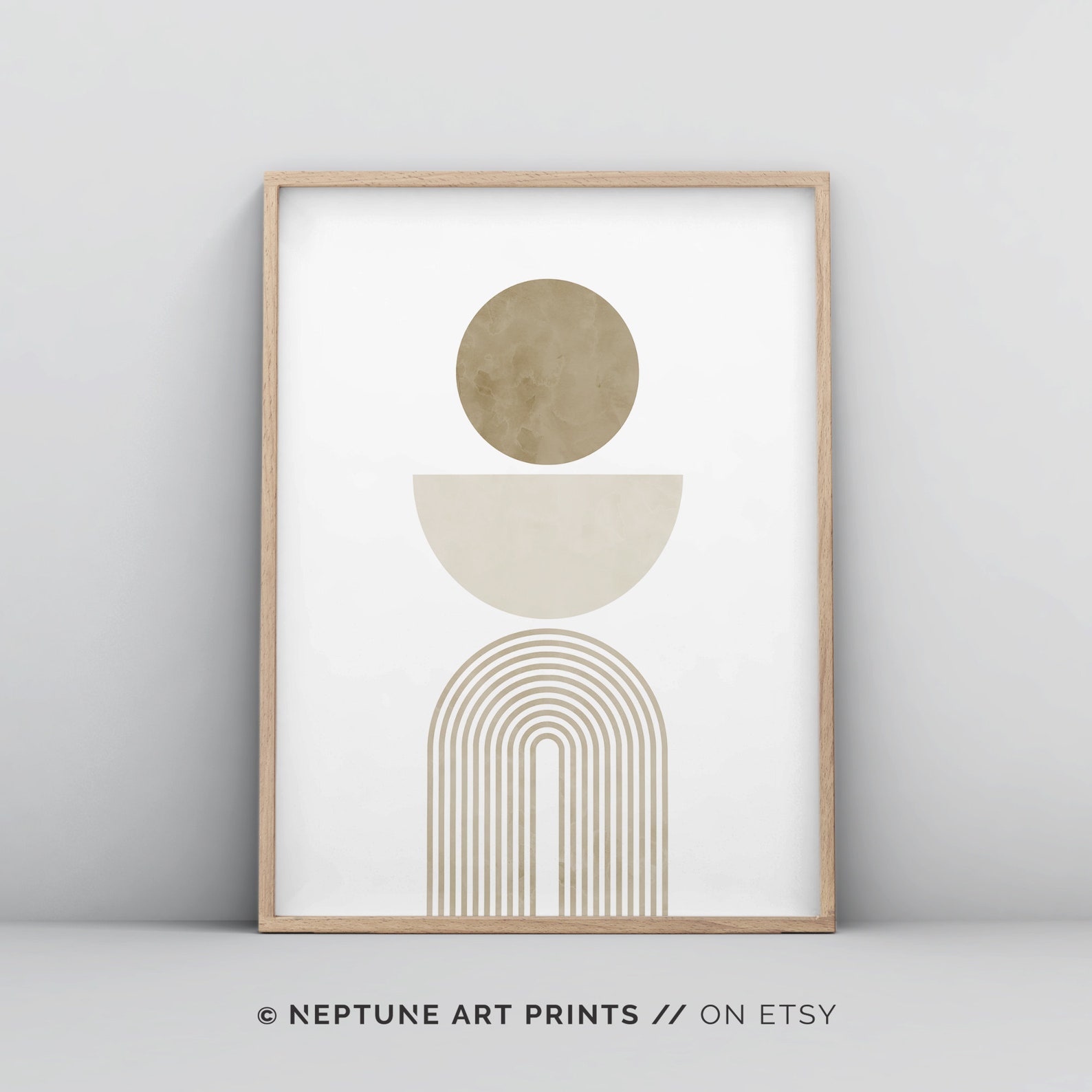 Beige Printable Wall Art Minimalist Poster Mid Century | Etsy
