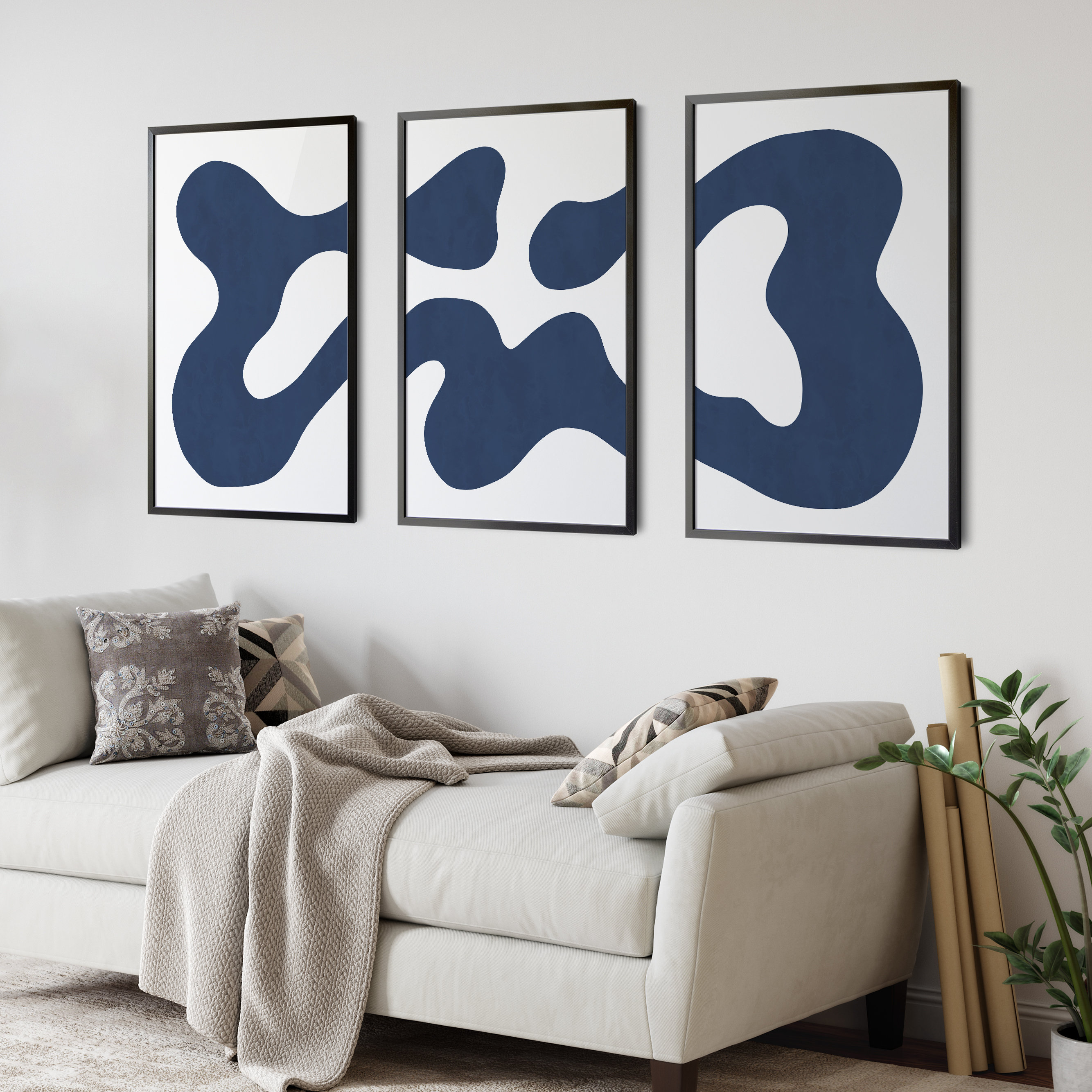 Blue Wall Art Printables Set of 3 Piece Wall Art Prints - Etsy