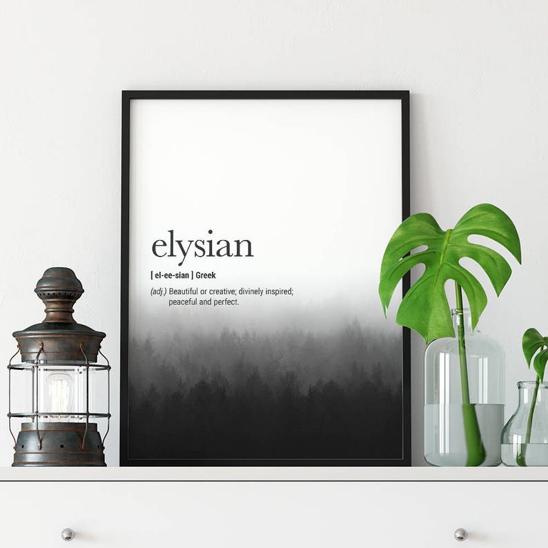 Elysian Definition Prints Greek Definition Wall Art - Etsy Canada