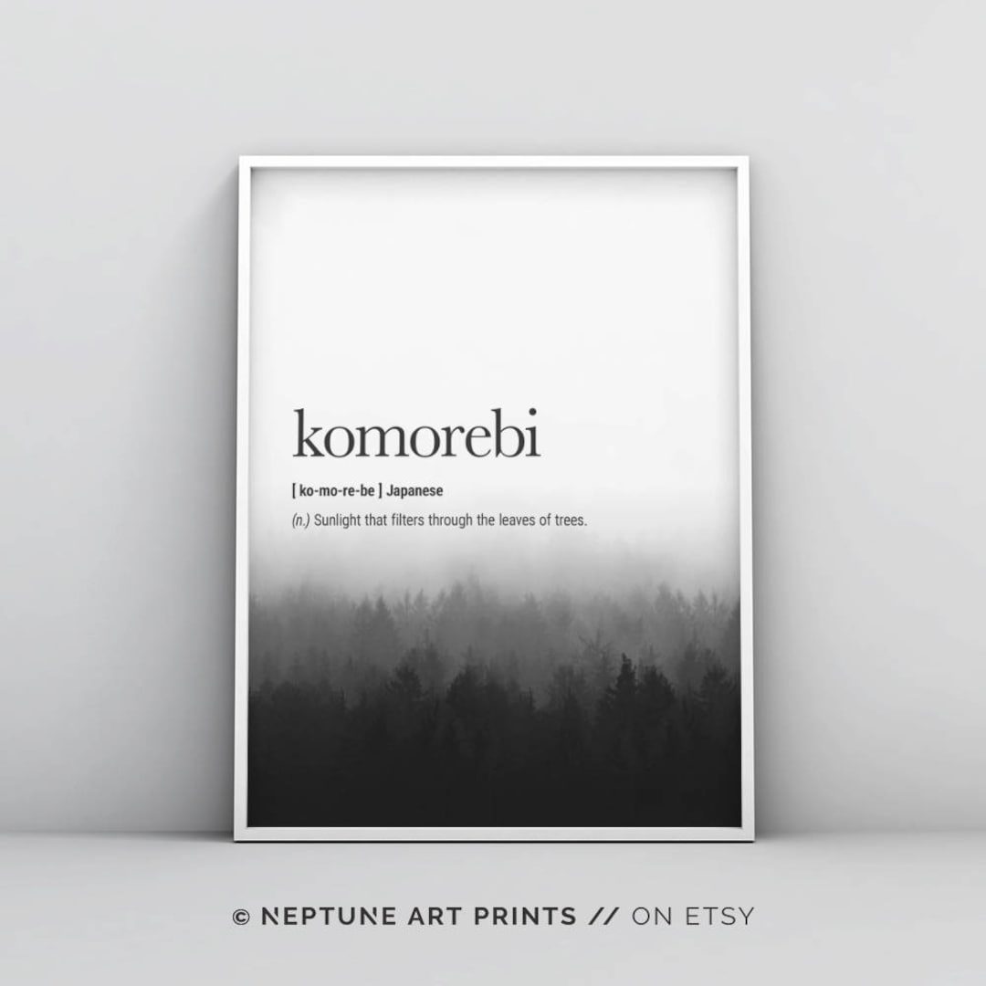 Komorebi Definition Prints, Japanese Definition Wall Art, Peaceful ...