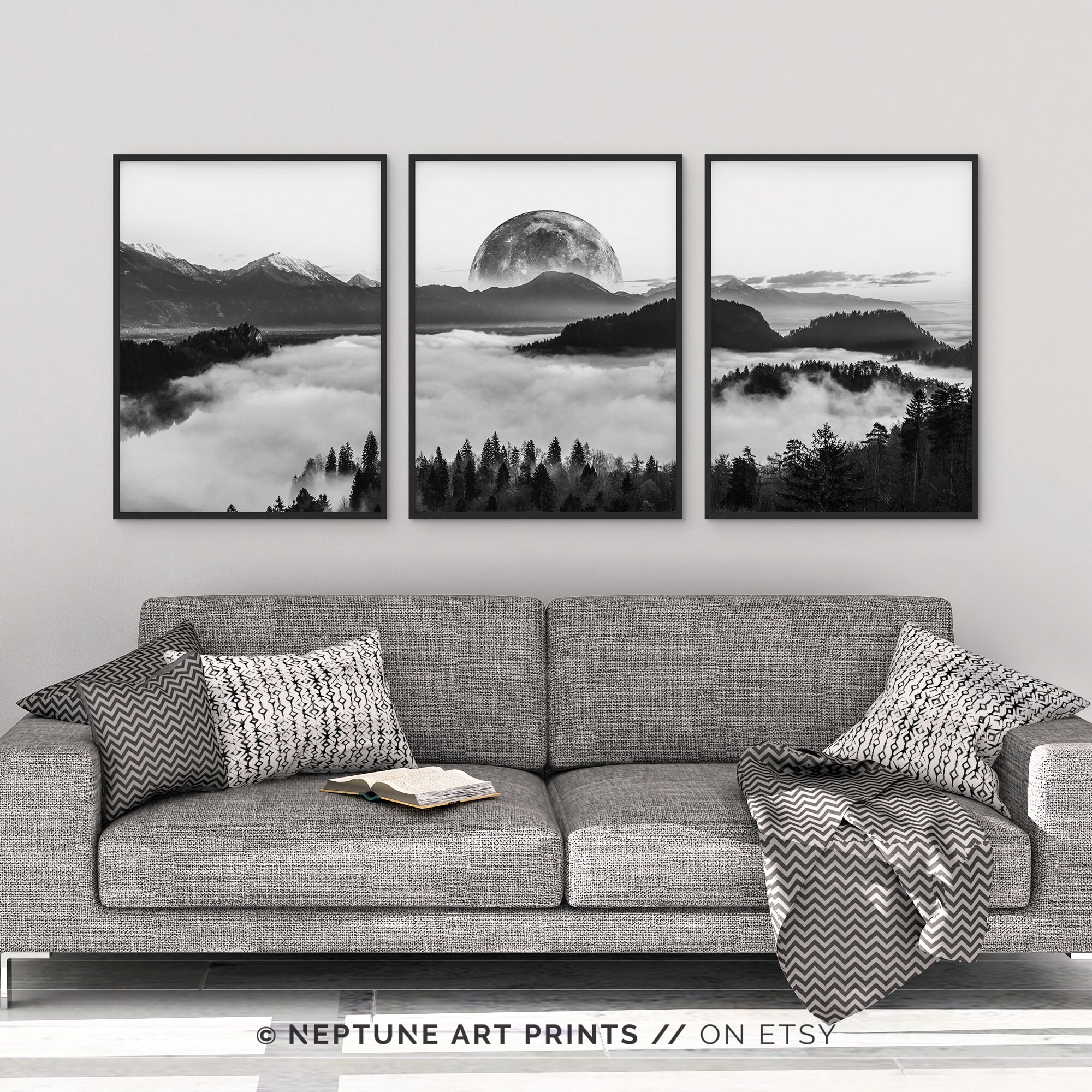 Black and White Photography Wall Art Poster Print Set of 3 | Etsy