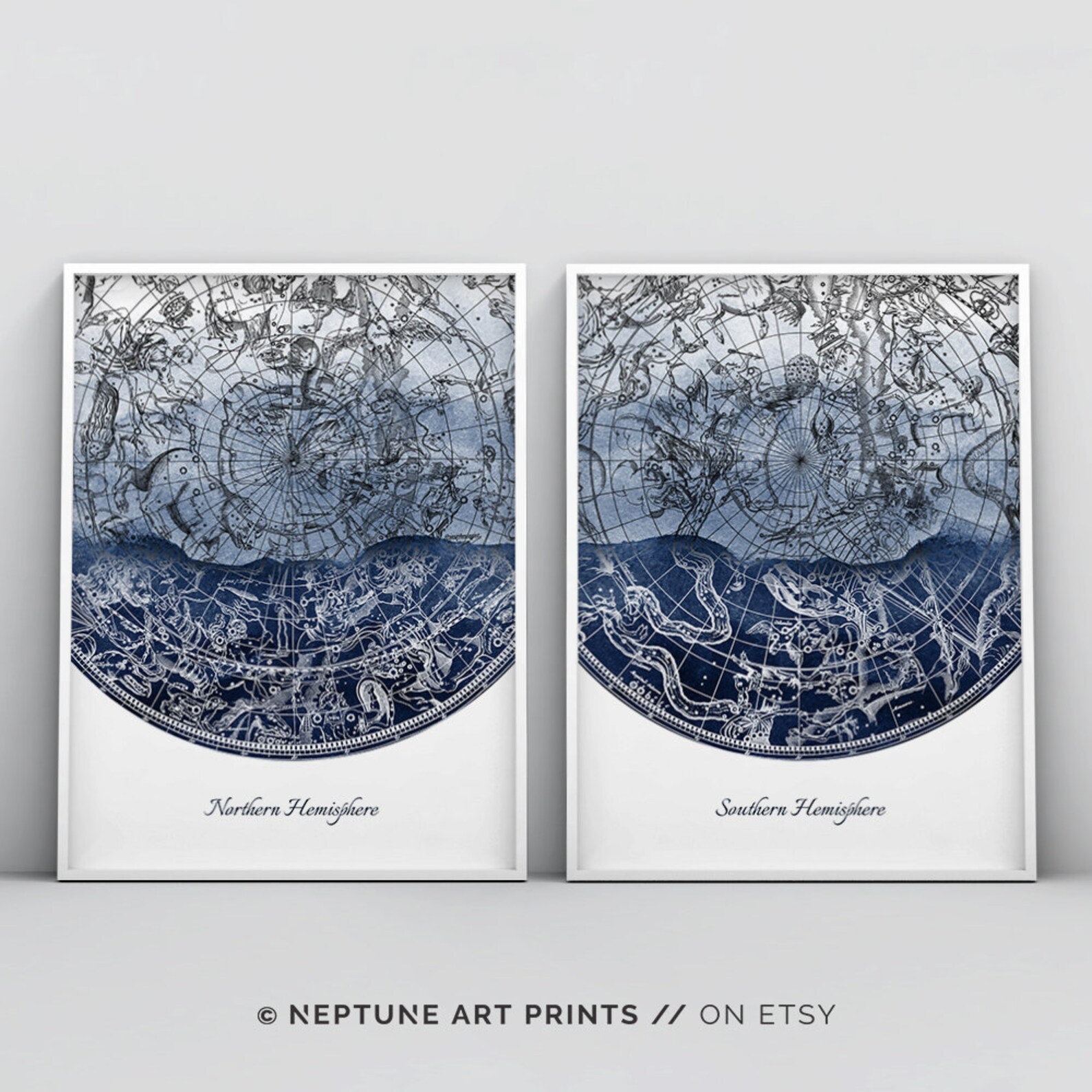 Southern Hemisphere Print, Celestial Poster, Star Chart Print ...