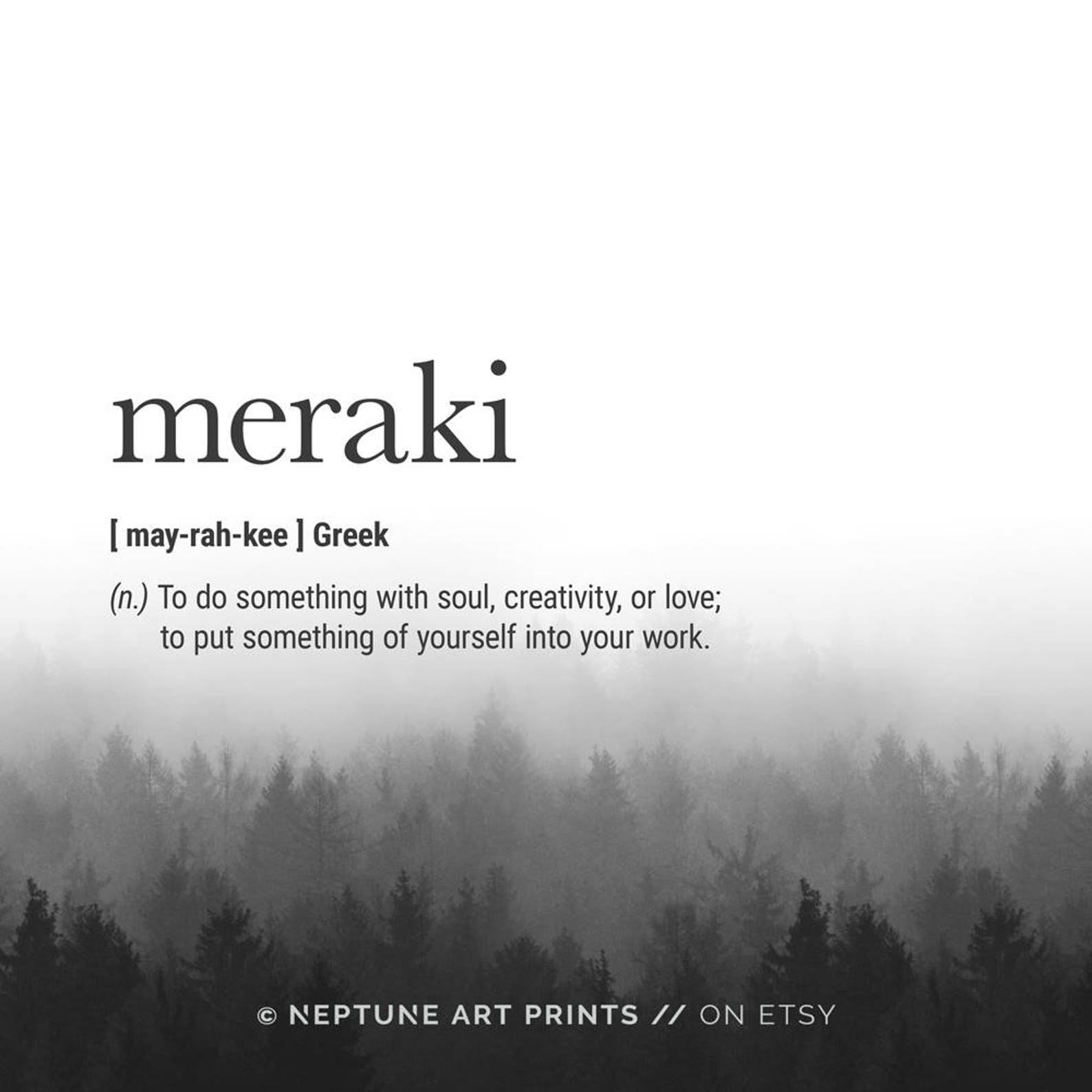 Meraki Definition Prints Greek Definition Wall Art - Etsy Canada