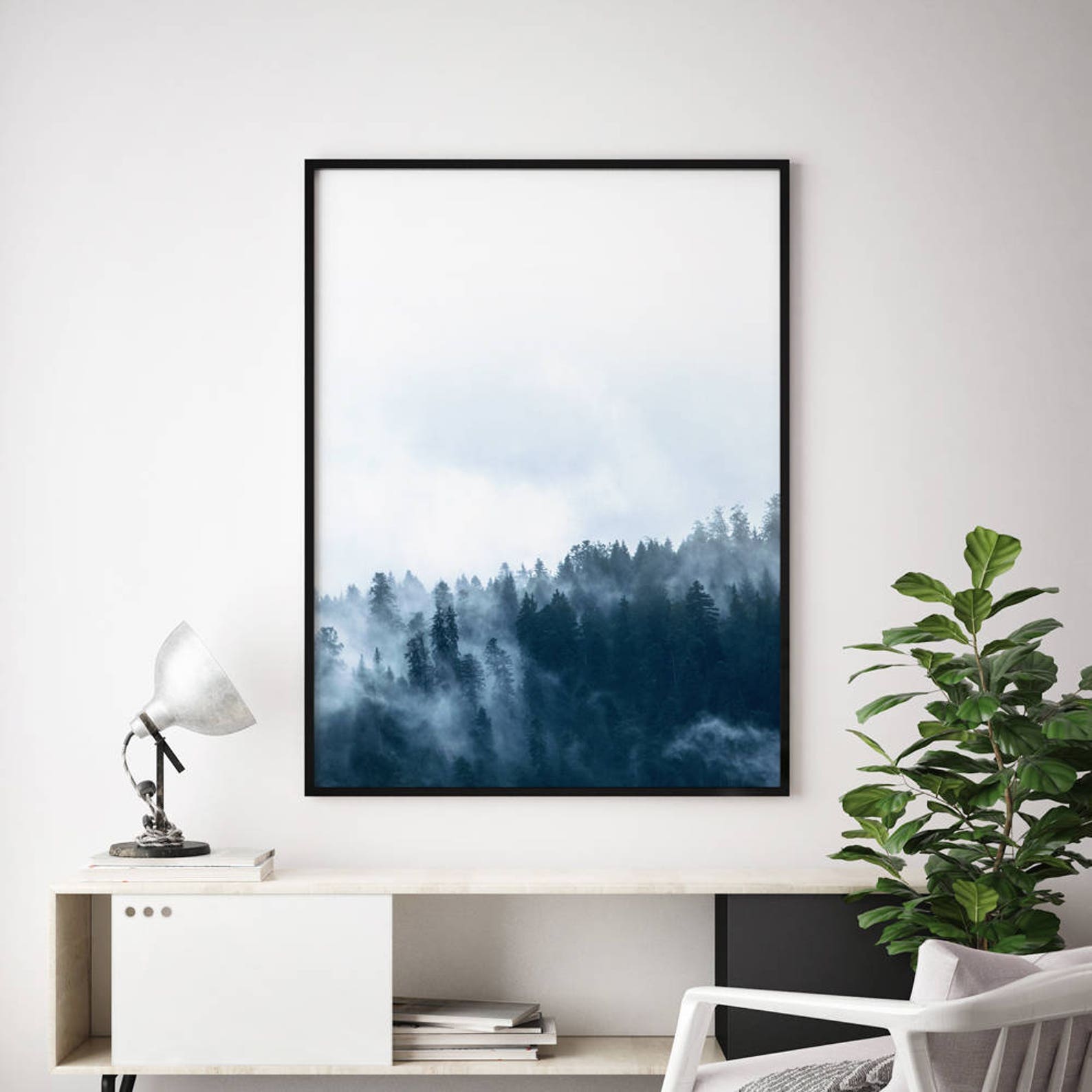 Indigo Forest Printable Abstract Indigo Forest Indigo Print - Etsy