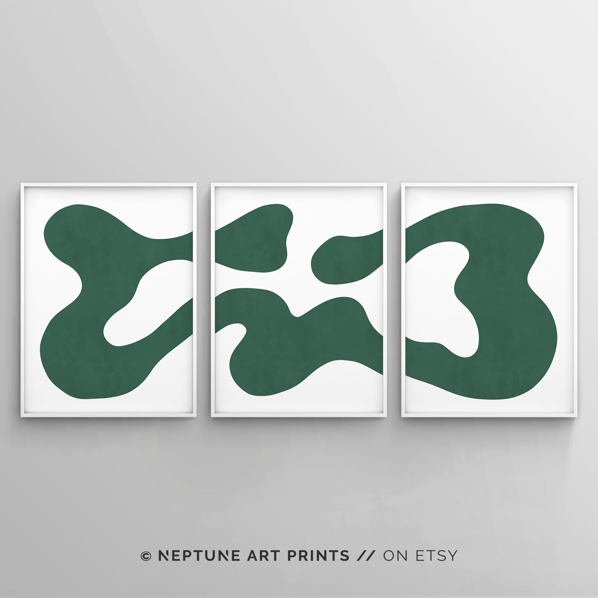 Green Wall Art Printables Set of 3 Piece Wall Art Prints | Etsy
