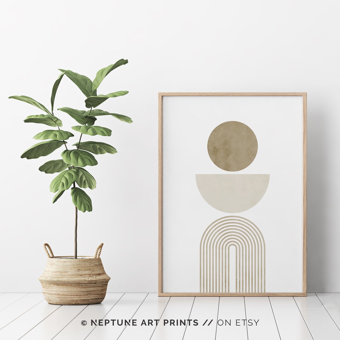 Beige Printable Wall Art Minimalist Poster Mid Century | Etsy