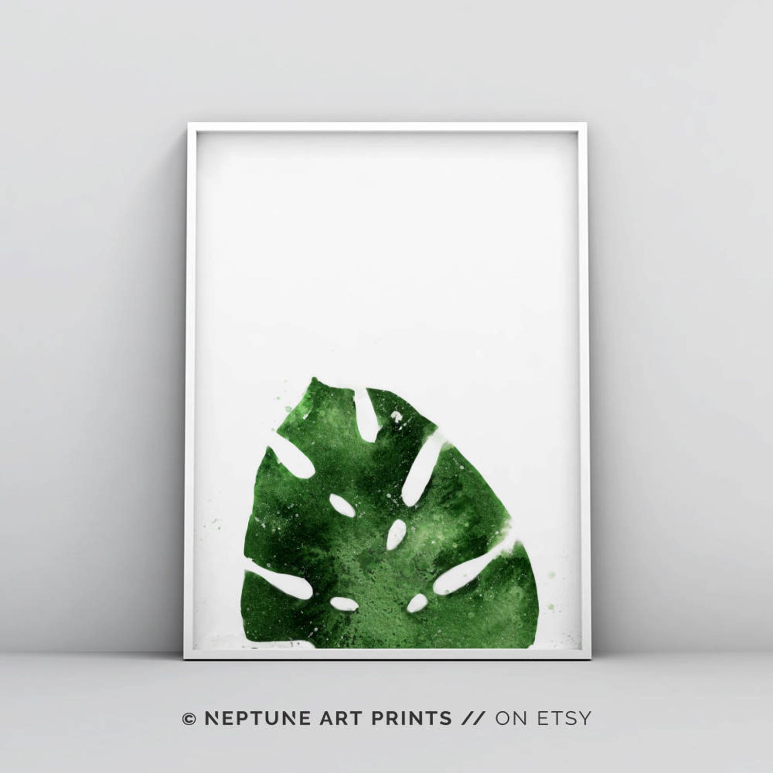 Monstera Leaf Printable, Monstera Print Set, Green Leaves Poster, 3 ...