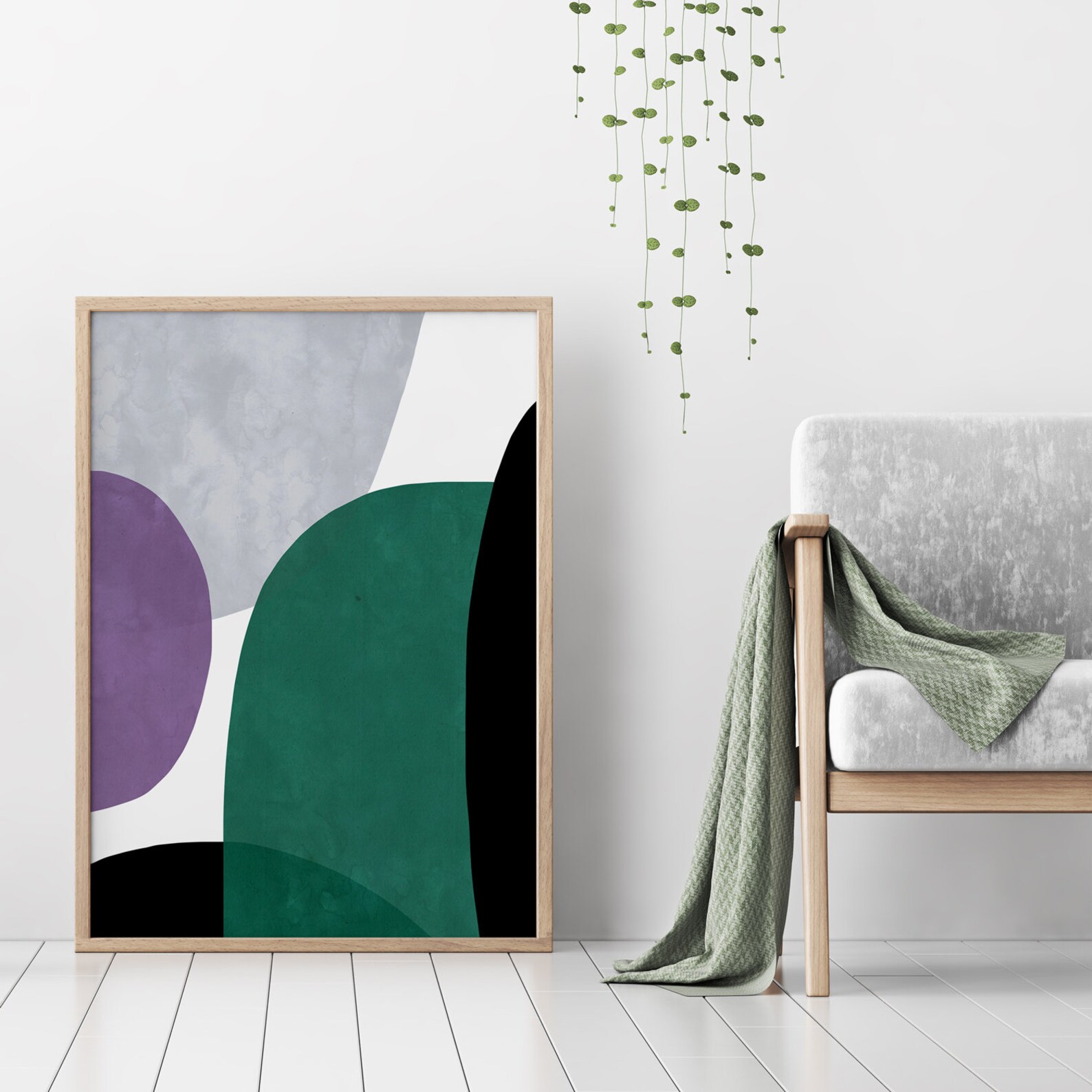 Set of 3 80's Retro Prints, Printable Print Set, Green Purple Prints ...