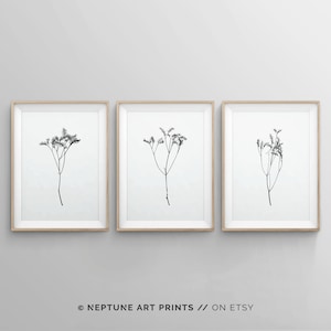 Set of 3 Boho Black and White Art Prints, Minimalist Nursery Wall Art ...