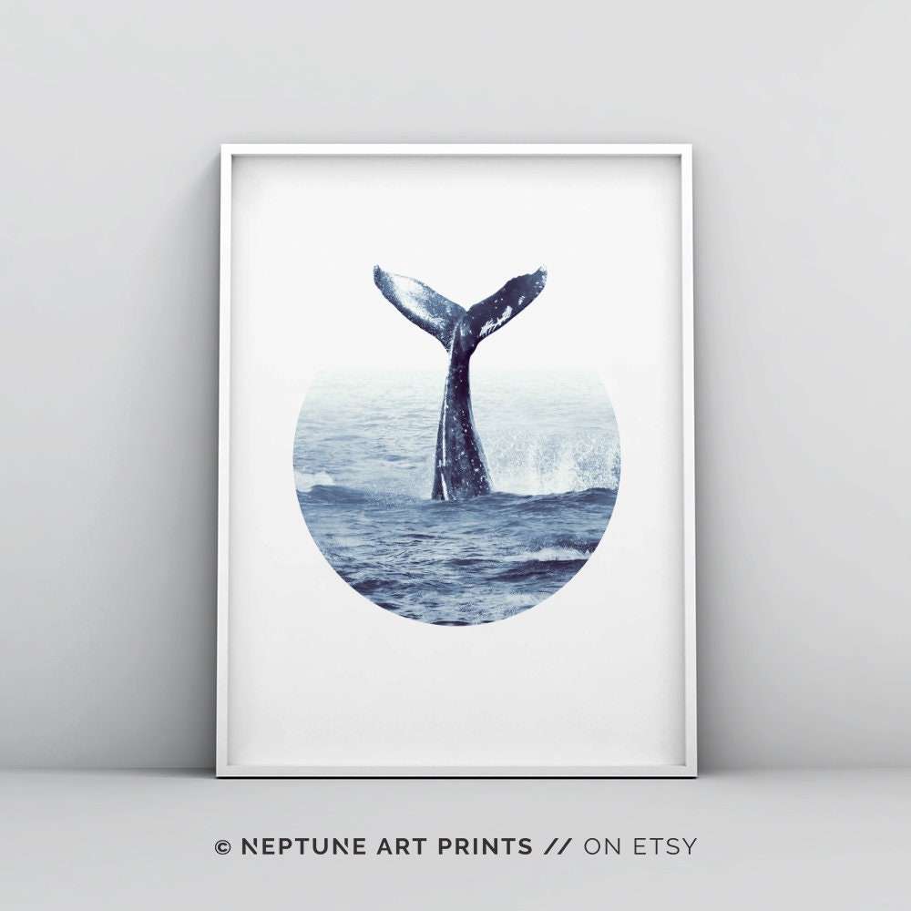 Whale Art Print Whale Print Modern Poster Coastal Art Decor - Etsy