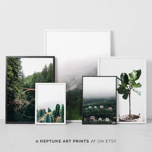 Greenery Poster Bundle, Tropical Print Set, Green Forest Set, Set of 5 ...